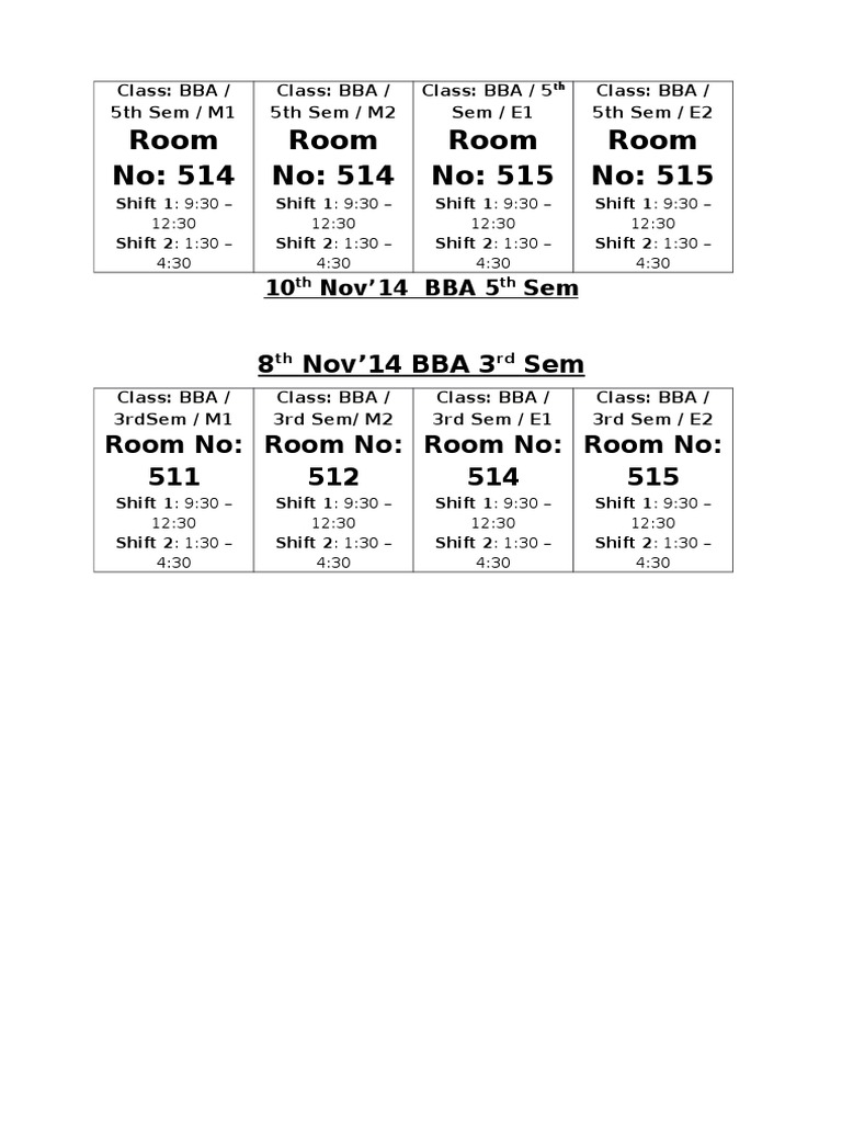 Room No: 514 Room No: 514 Room No: 515 Room No: 515 | PDF