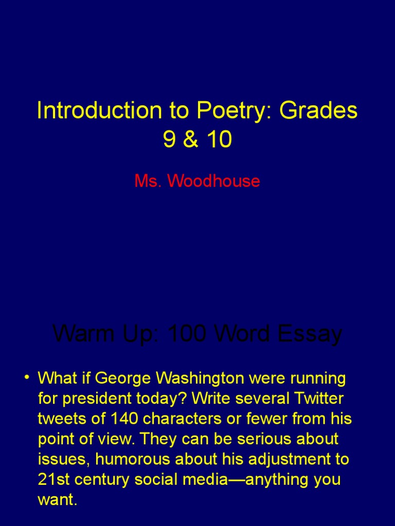 Introduction To Poetry | PDF | Metre (Poetry) | Poetry