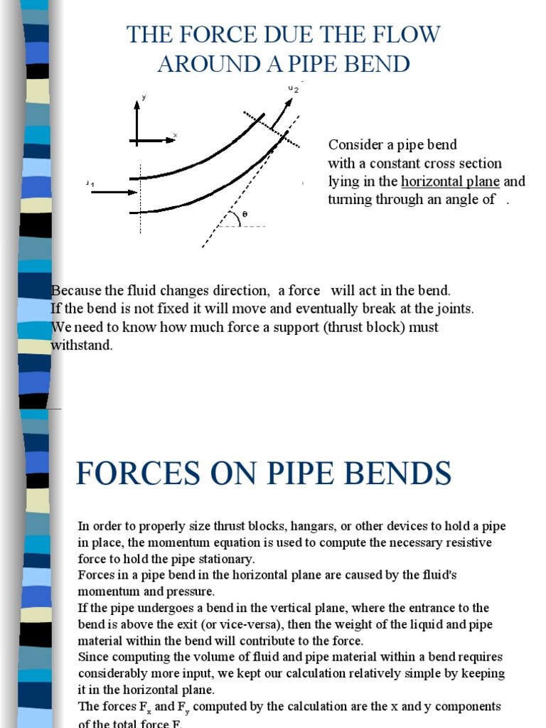 Force on Pipe Bend Analysis | PDF | Fluid Dynamics | Force