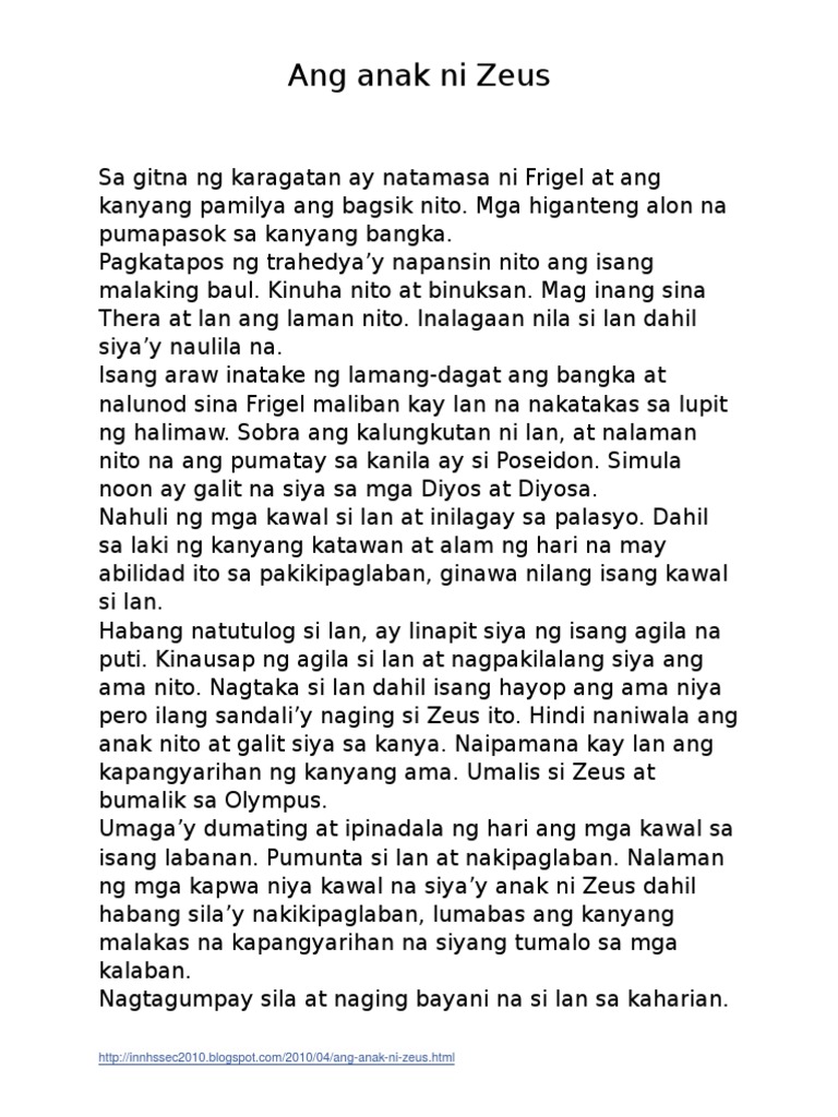 Ang Anak Ni Zeus | PDF