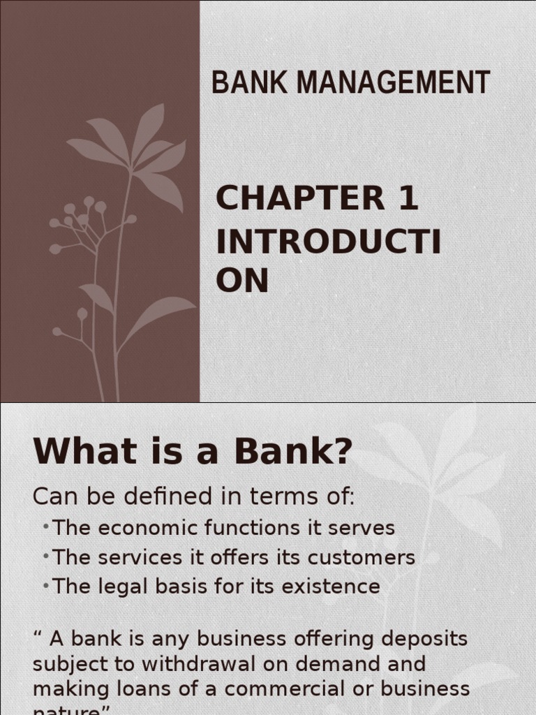 Overview of Bank Management Structures | PDF | Banks | Deposit Account