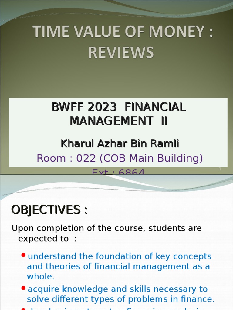 Topic 1 - TVM | PDF | Present Value | Compound Interest