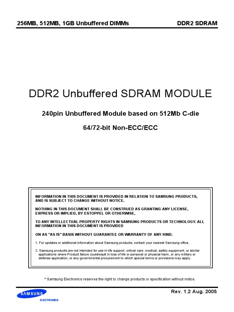Samsung Memory Datasheet | PDF
