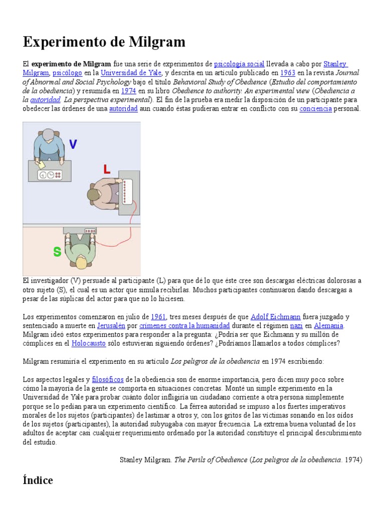 El Experimento de Milgram: Obediencia y Ética | PDF | Ciencias del ...