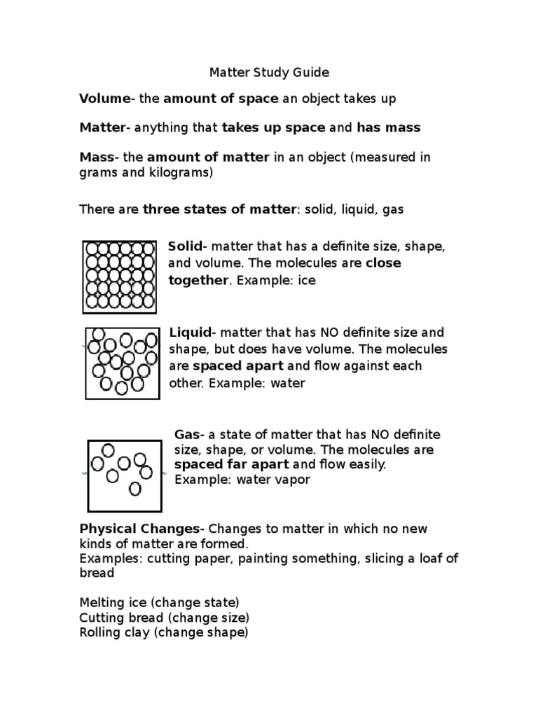 Matter Study Guide | PDF