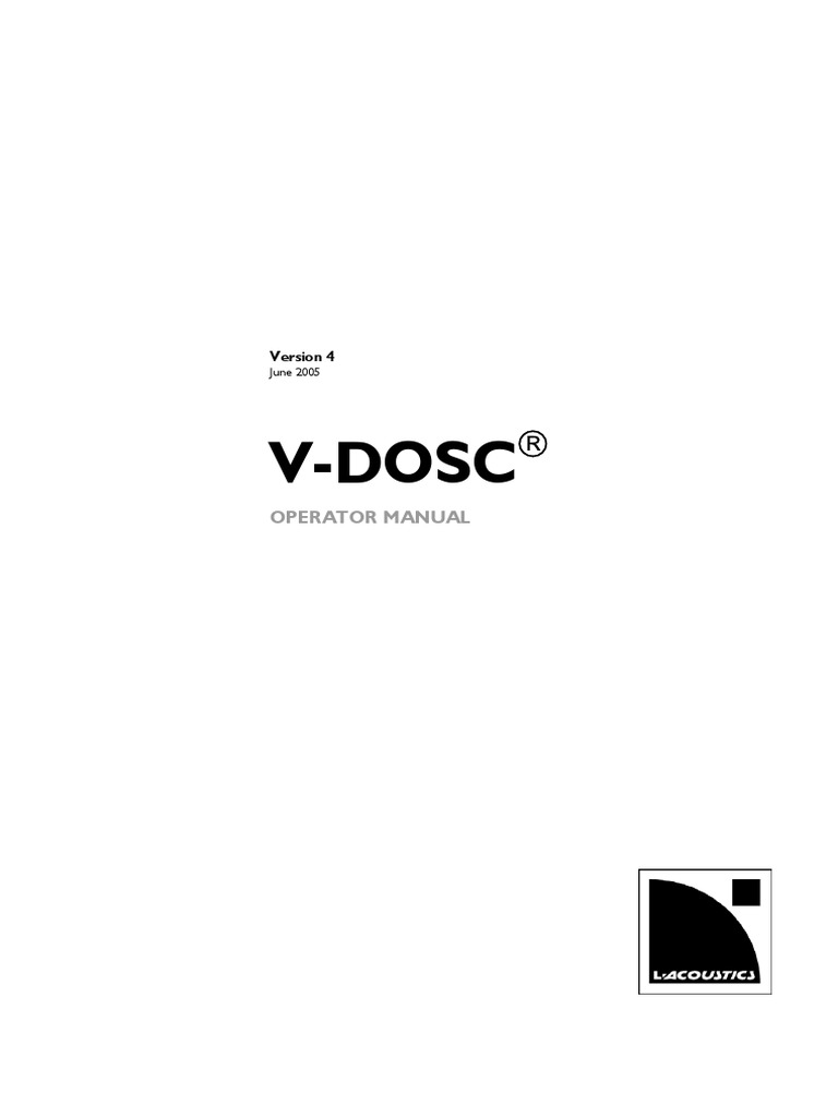 V DOSC Manual | PDF | Loudspeaker | Audio Engineering