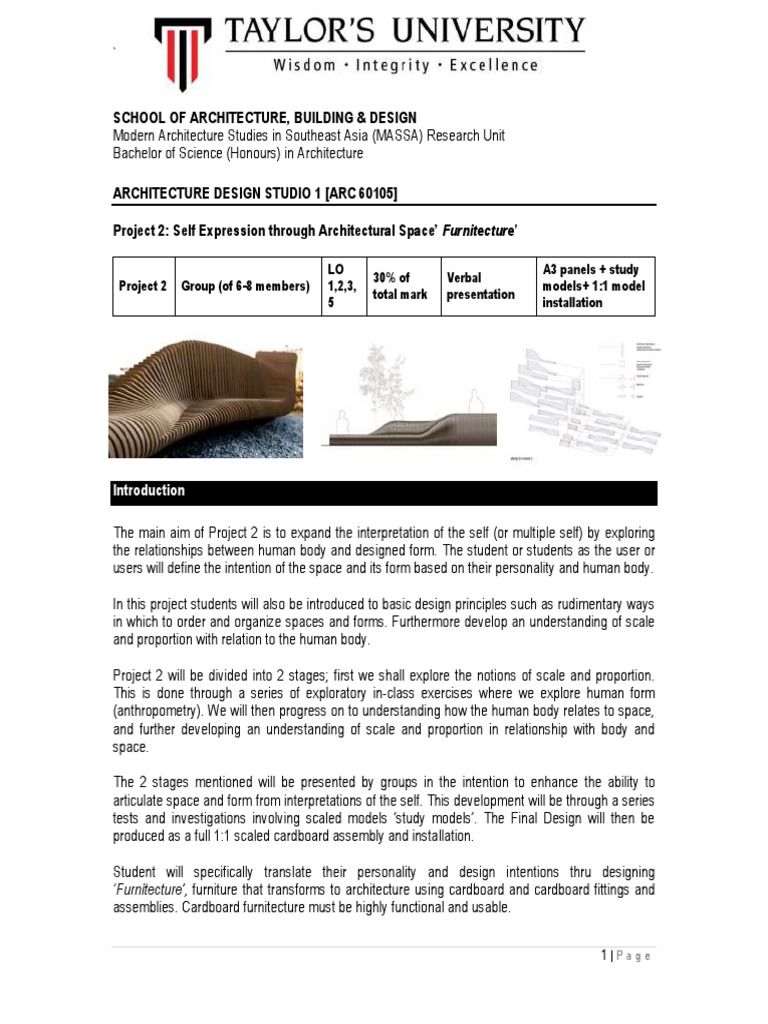 Architectural Design Studio 1 Project 2 Brief March2016 | PDF | Human ...