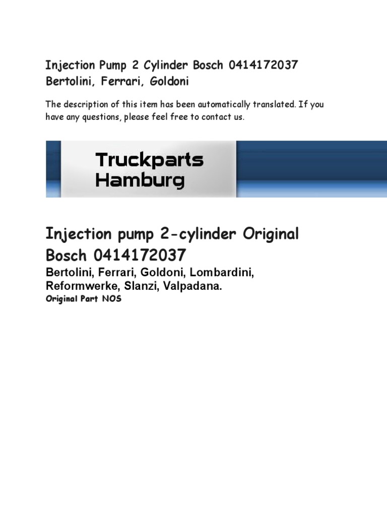 Injection Pump 2 Cylinder | PDF