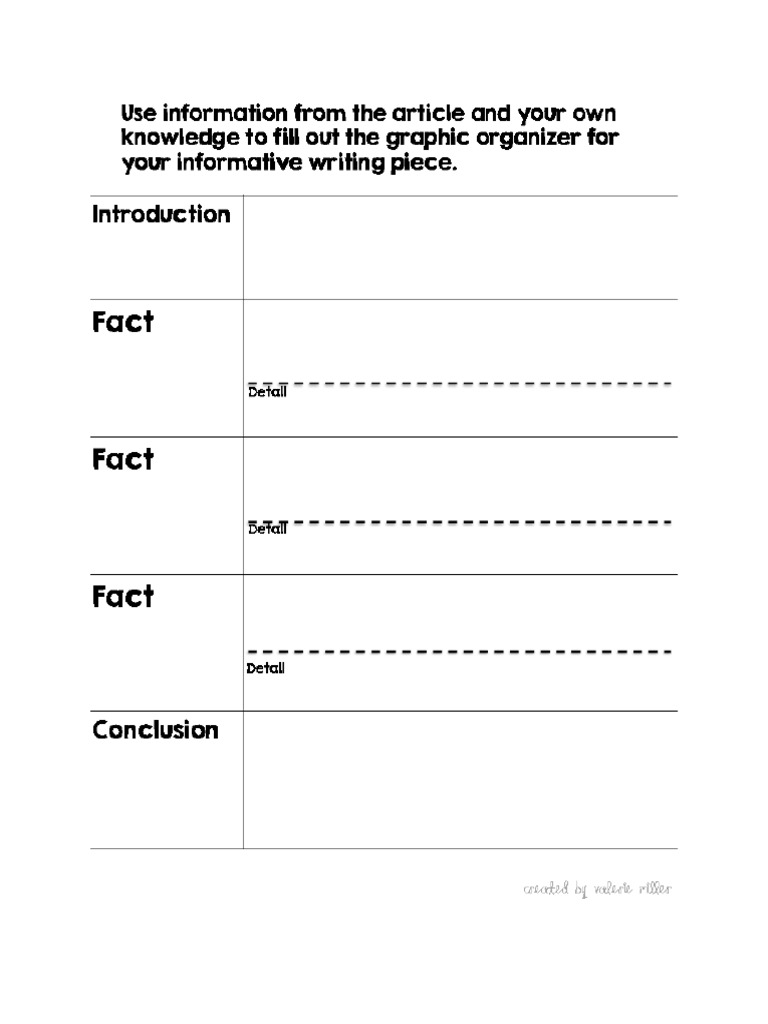 Informational Writing Graphic Organizer | PDF