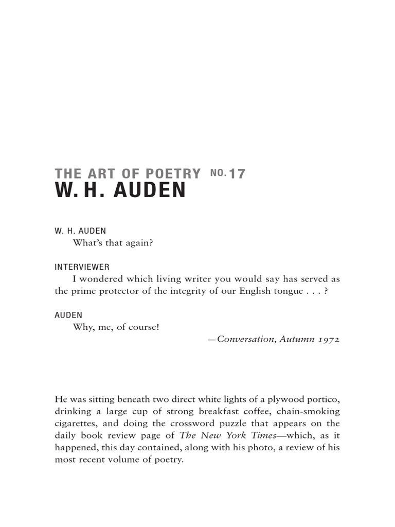 The Art of Poetry (Interview) | PDF | T. S. Eliot | Poetry