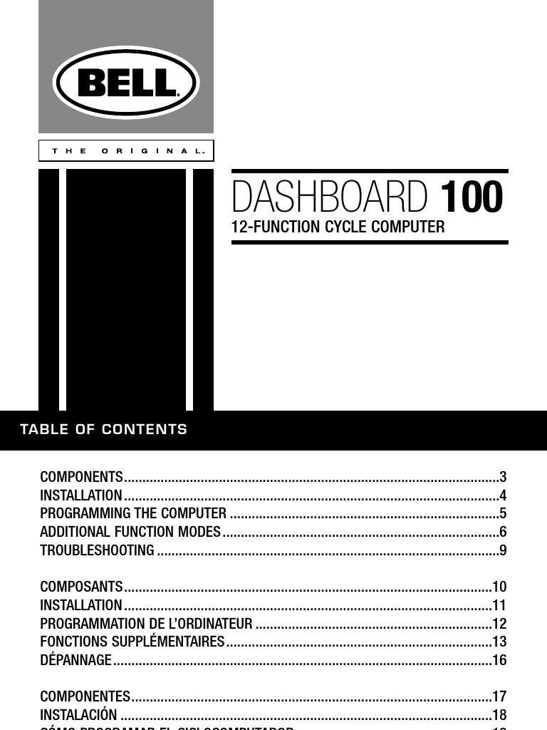 Bell Dashboard 100 Manual | PDF | Speed | Daylight Saving Time