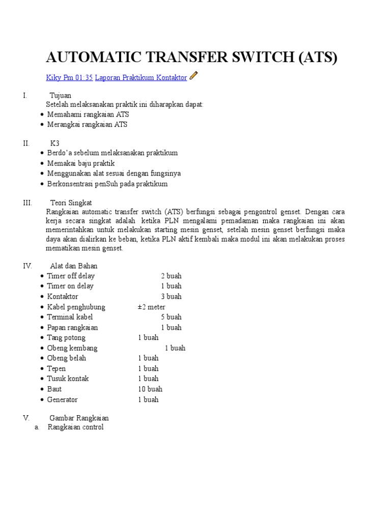 Automatic Transfer Switch | PDF