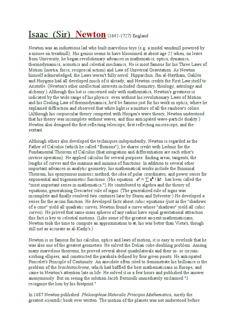 Newton | PDF | Isaac Newton | Calculus