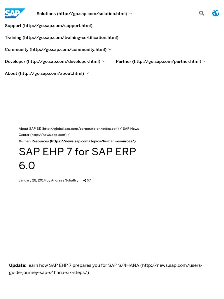 Sap Ehp 7 For Sap Erp 6 | PDF | Sap Se | Enterprise Resource Planning
