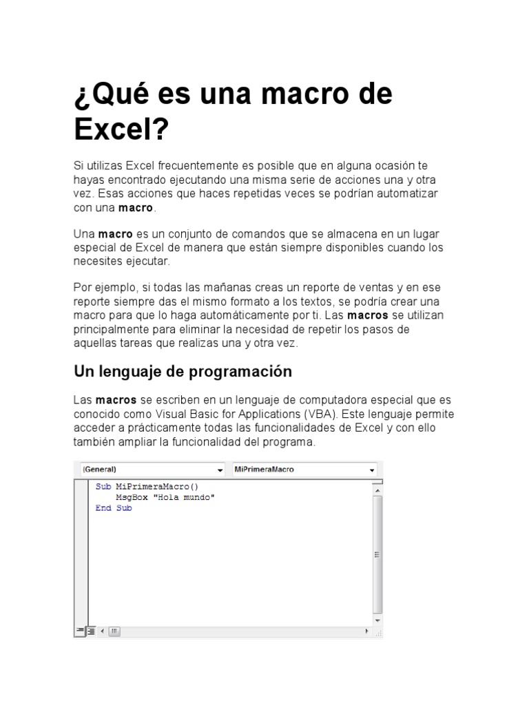 Macros | PDF | Macro (informática) | Microsoft Excel