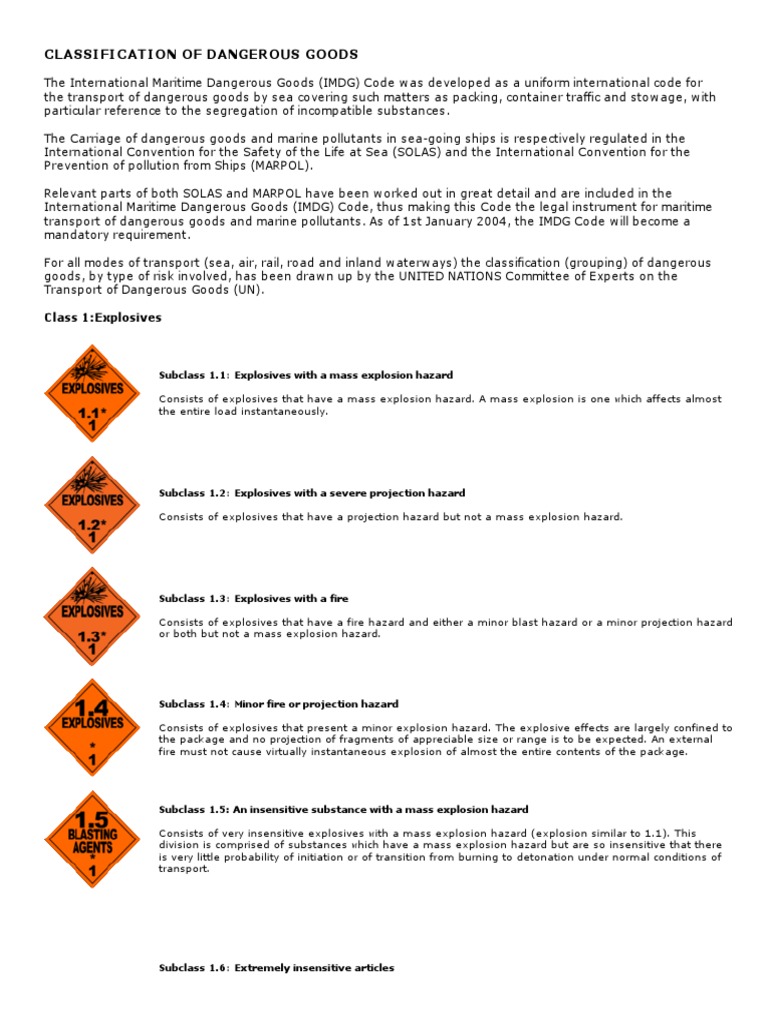 Dangerous Cargo, IMO Codes and Symbols - Arkas Container Transport S ...