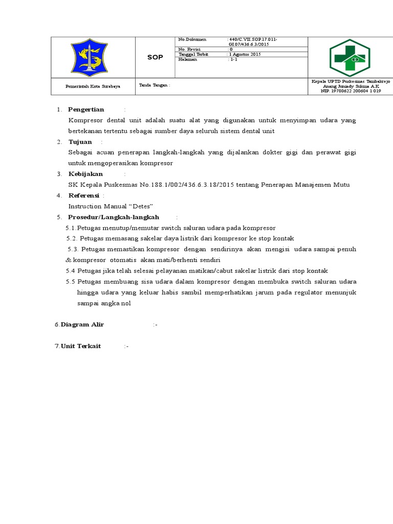 Sop Penggunaan Kompresor | PDF