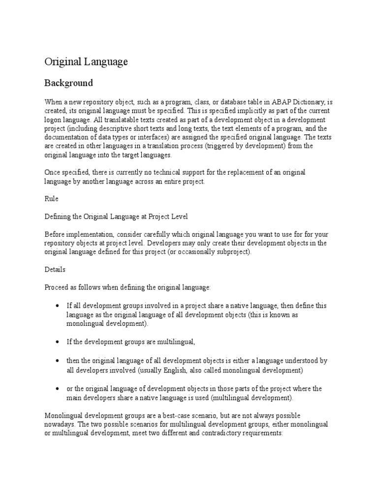 Original Language: Background | PDF | Multilingualism | Information ...