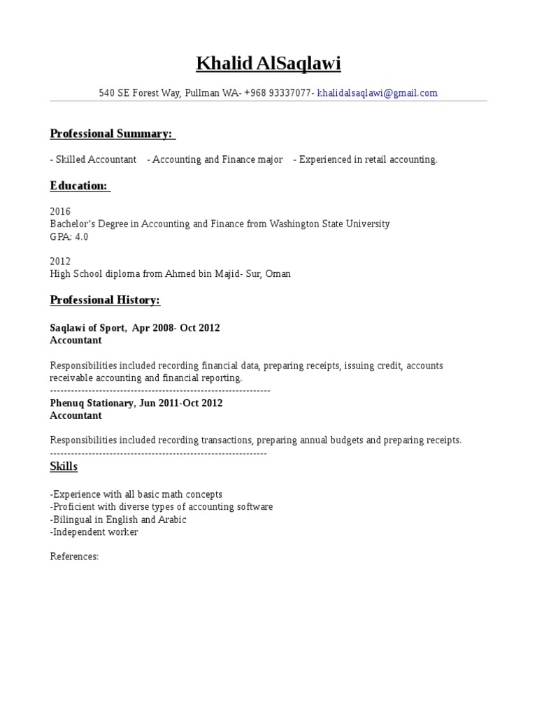 Khalid Resume | PDF | Accounting | Economies
