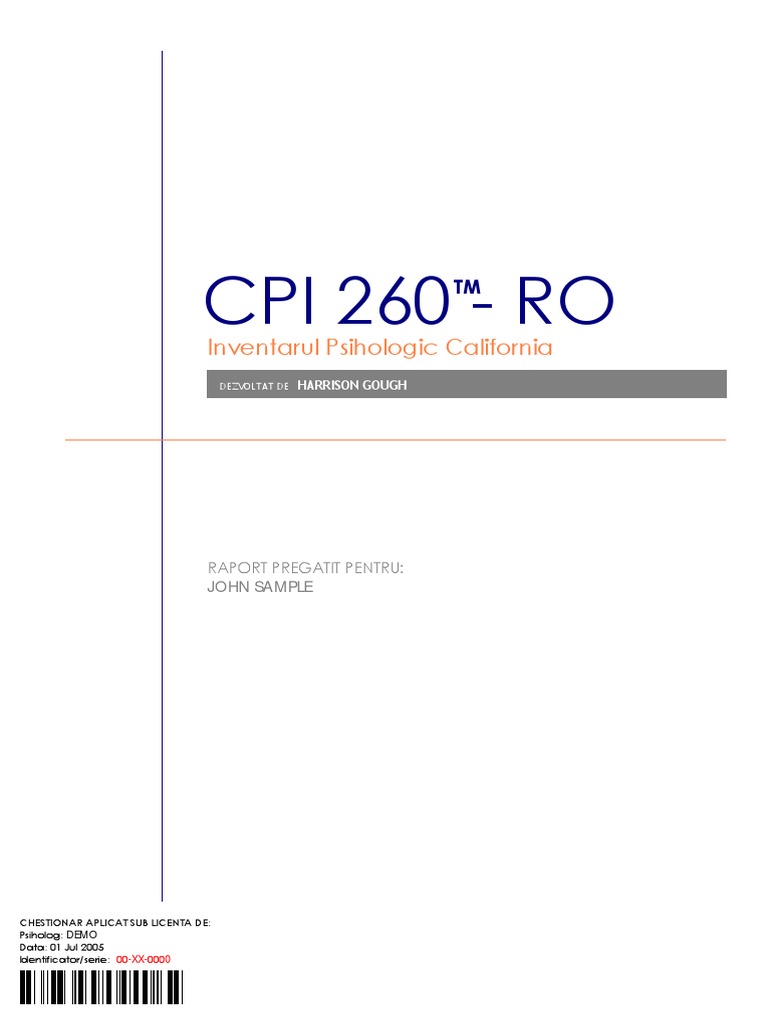 Exemplu Profil CPI260 PDF | PDF