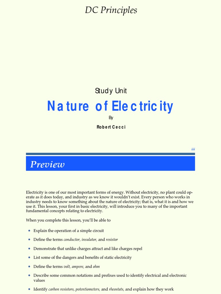 Nature of Electricity | PDF | Electric Current | Electricity