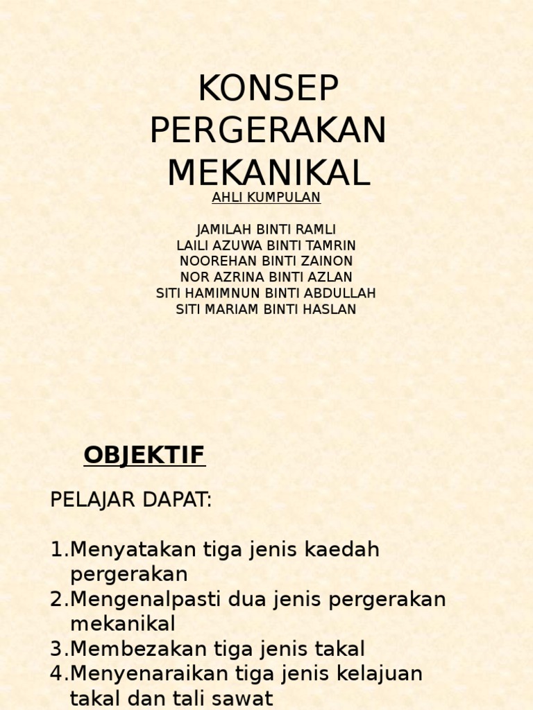 Konsep Pergerakan Mekanikal | PDF