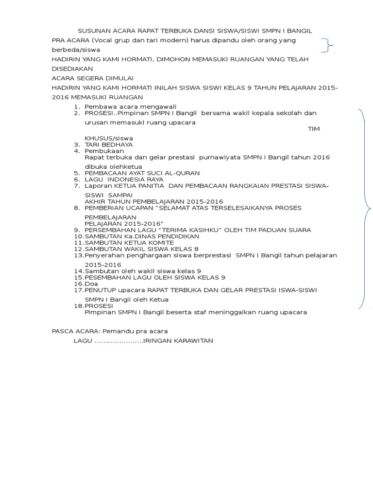 Susunan Acara Syukuran Wisuda - Delinewstv