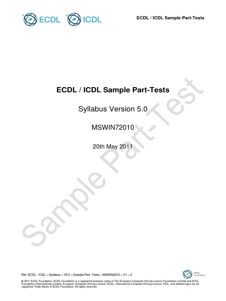 ICDL | PDF | Test (Assessment) | Educational Technology