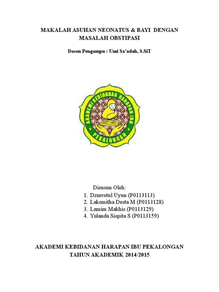 ASUHAN NEONATUS Obstipasi | PDF