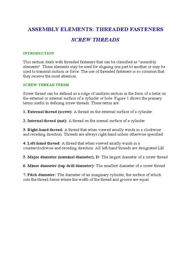 Thread Engagement | PDF | Screw | Metalworking