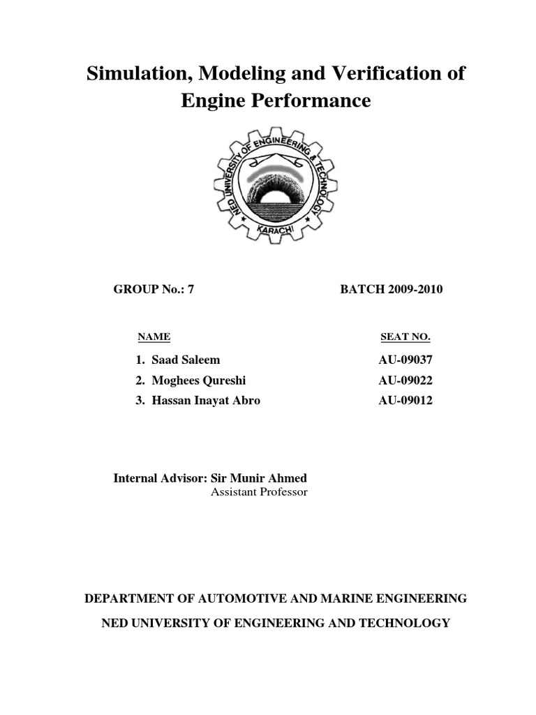 Project Report - Engine Simulation Using GT Power | PDF | Internal ...