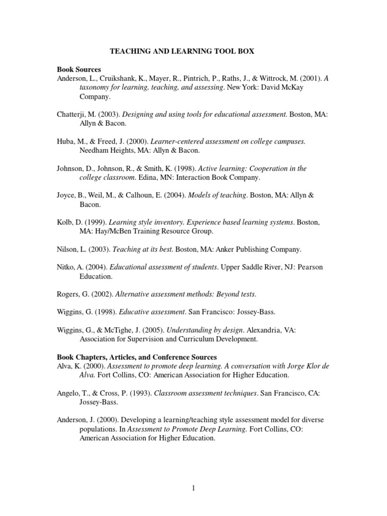 Teaching and Learning Tool Box | PDF | Learning Styles | Sharing