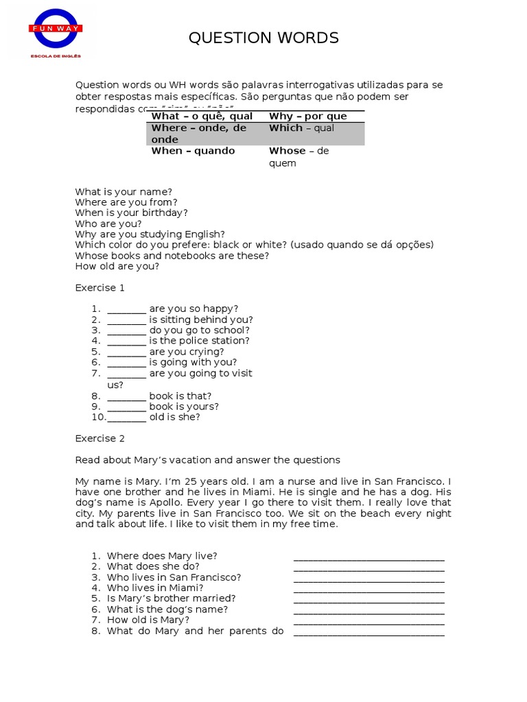 An Introduction to Question Words in Portuguese and Their Uses in ...
