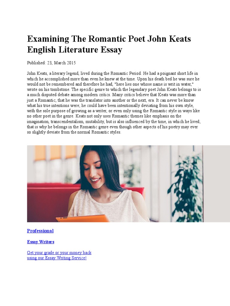 Examining The Romantic Poet John Keats English Literature Essay | PDF ...