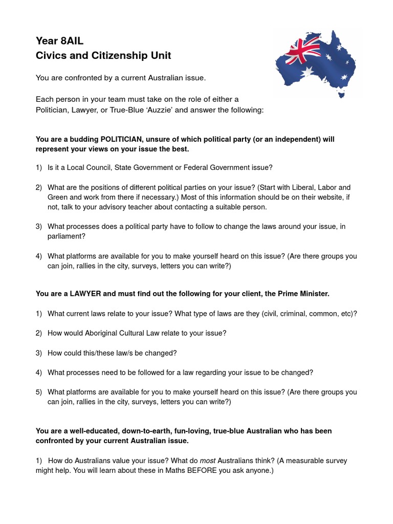 Year 8 Civics: Australian Issues Project | PDF | Australia | Civics