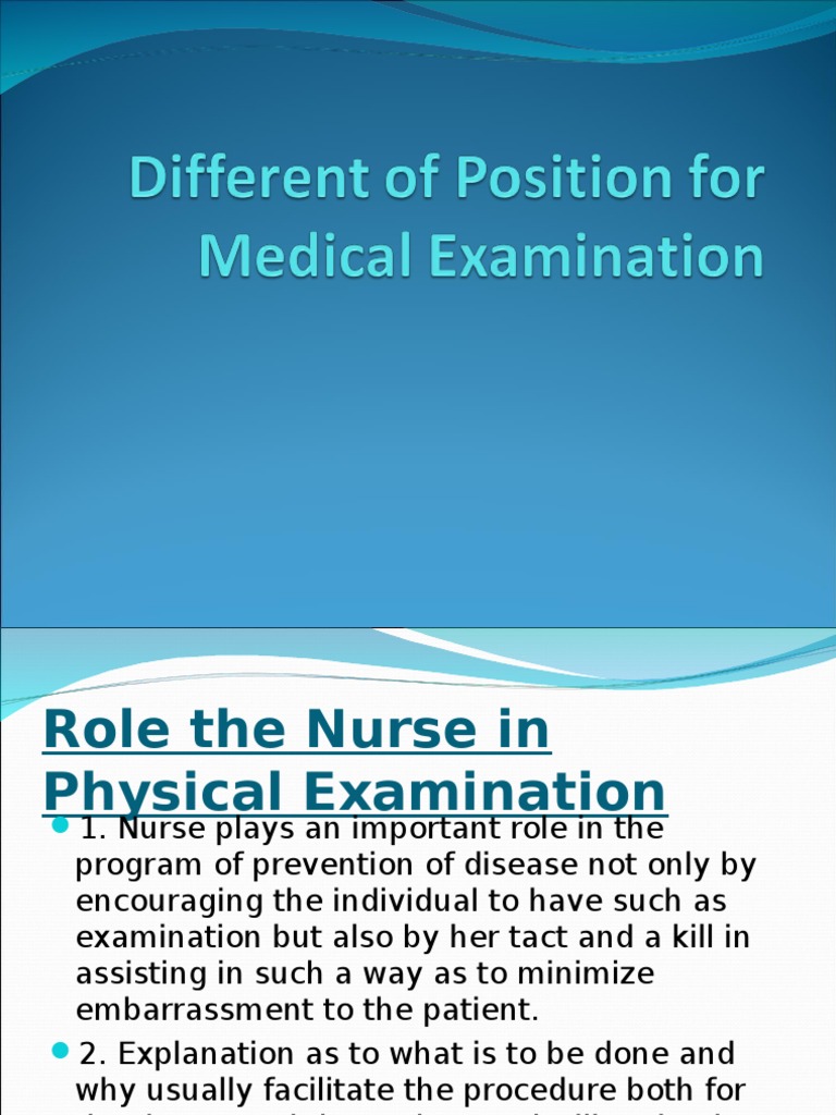 Different of Position for Medical Examination | Pelvis | Nursing | Free ...