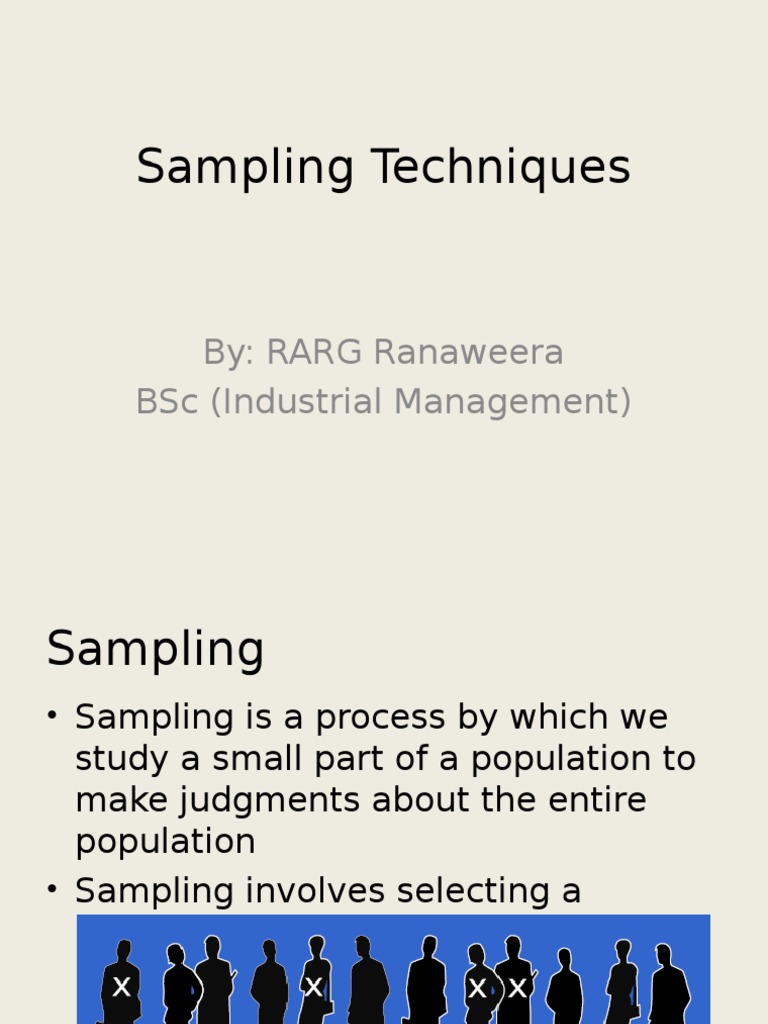 Sampling Techniques: By: Rarg Ranaweera BSC (Industrial Management) | PDF | Sampling (Statistics ...