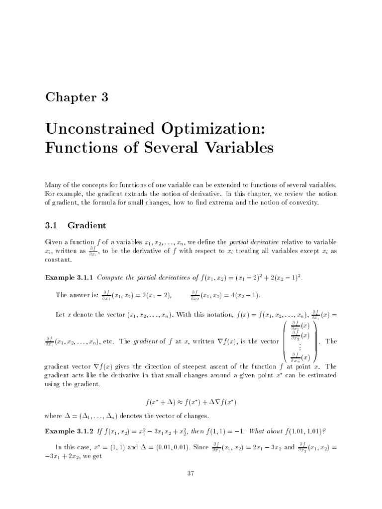 Unconstrained Optimization | PDF | Maxima And Minima | Mathematical ...