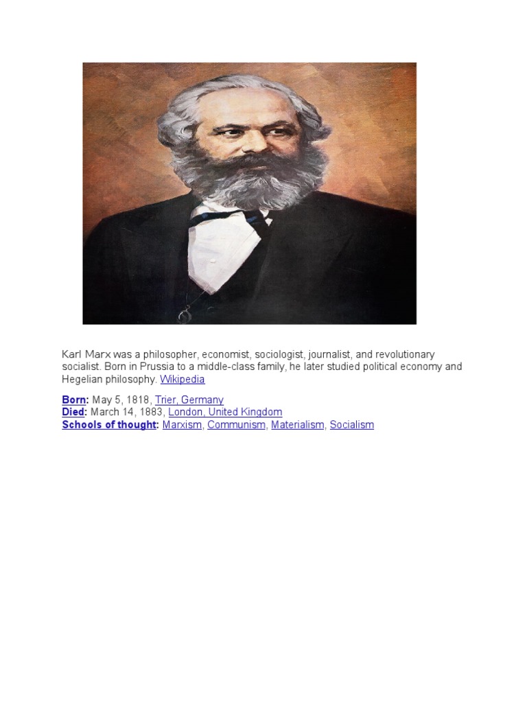 Overview of Karl Marx's Life and Ideas | PDF | History