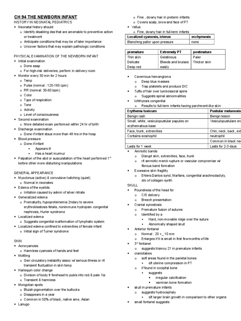 Neonate Module Pedia Notes | PDF | Fetus | Preterm Birth