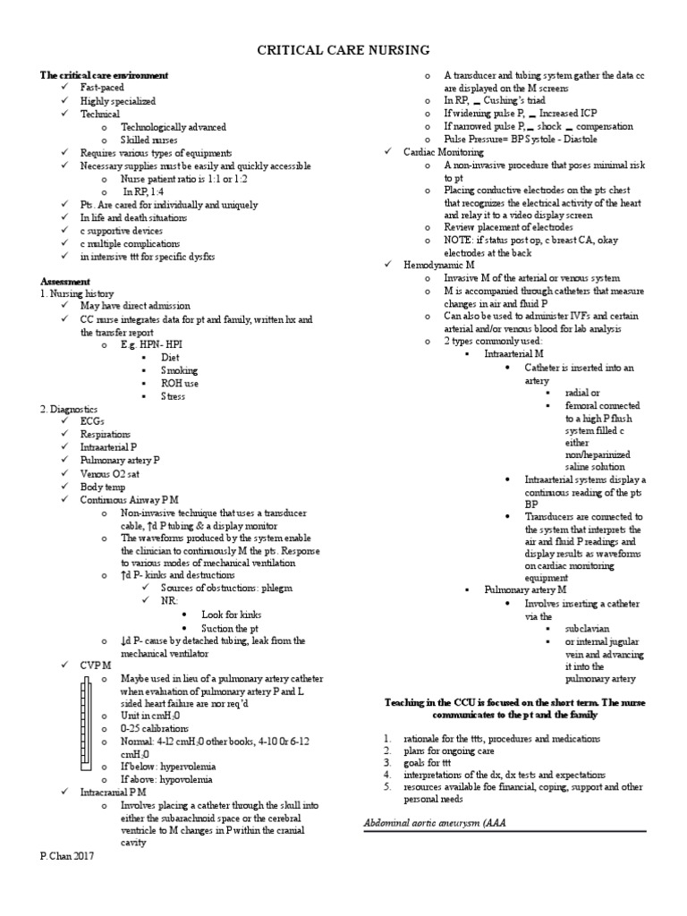Critical Care Nursing Notes 1 | Shock (Circulatory) | Burn