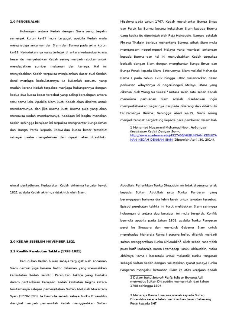 Perang Siam-Kedah 1821 Dan Kemunculan Perlis | PDF