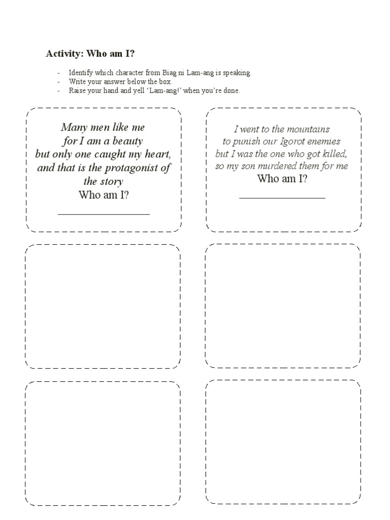 Activity For Biag Ni Lam-Ang | PDF