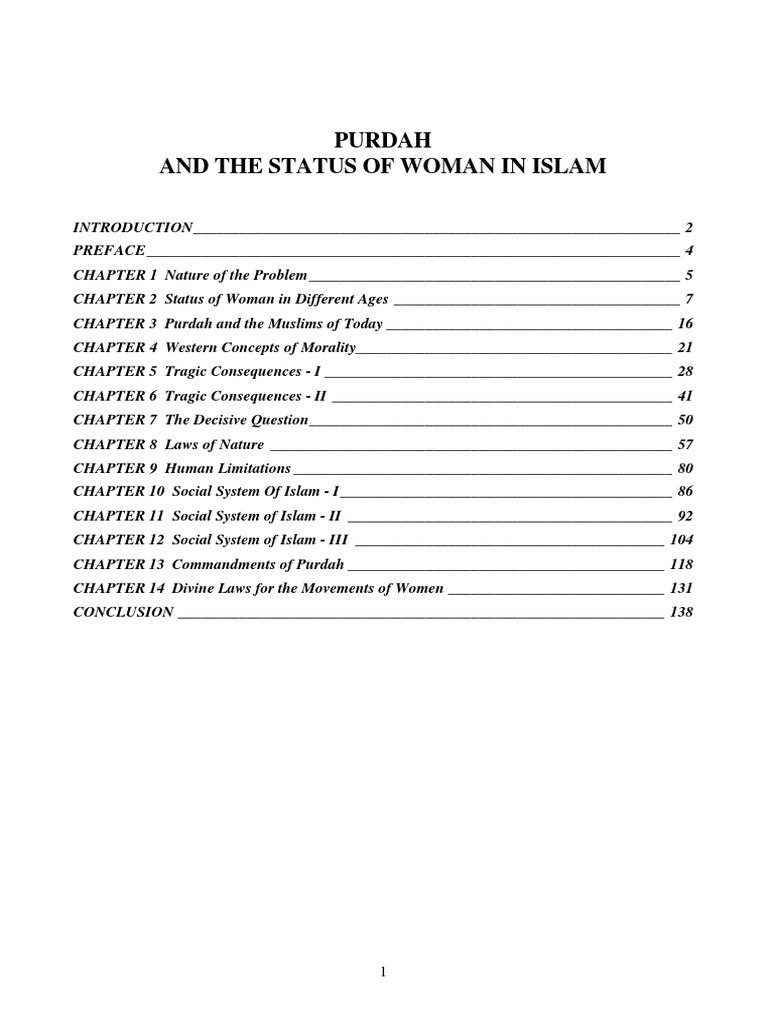 Purdah and Status of Women in Islam | PDF | Wife | Marriage
