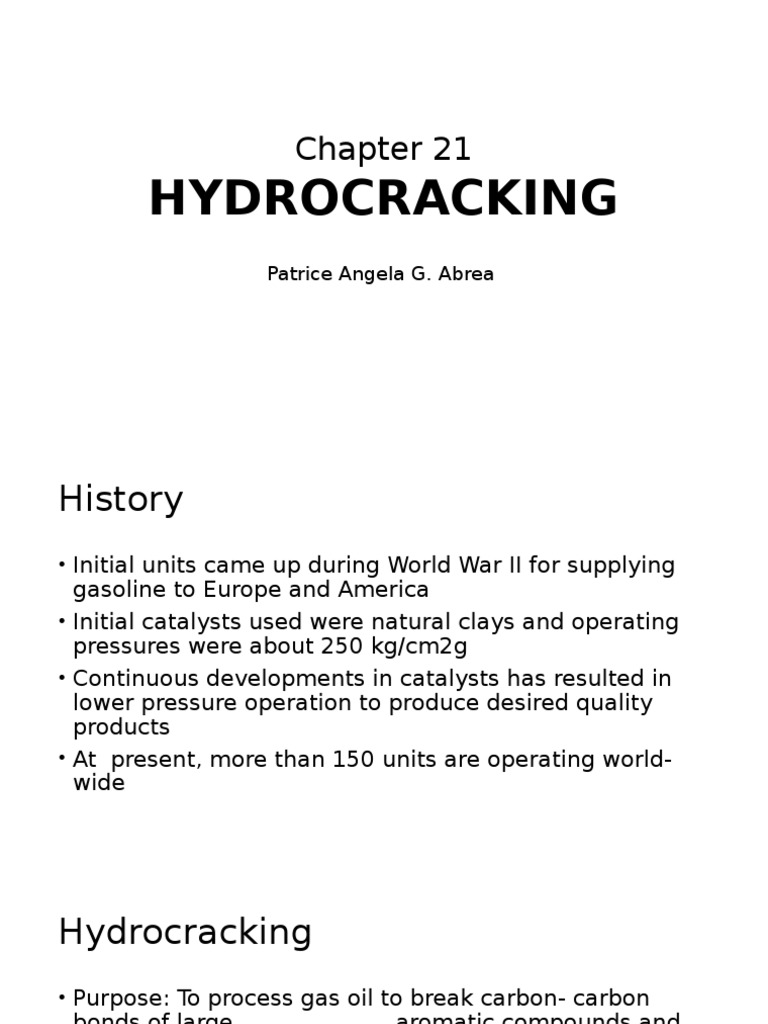 Hydrocracking | PDF | Cracking (Chemistry) | Catalysis