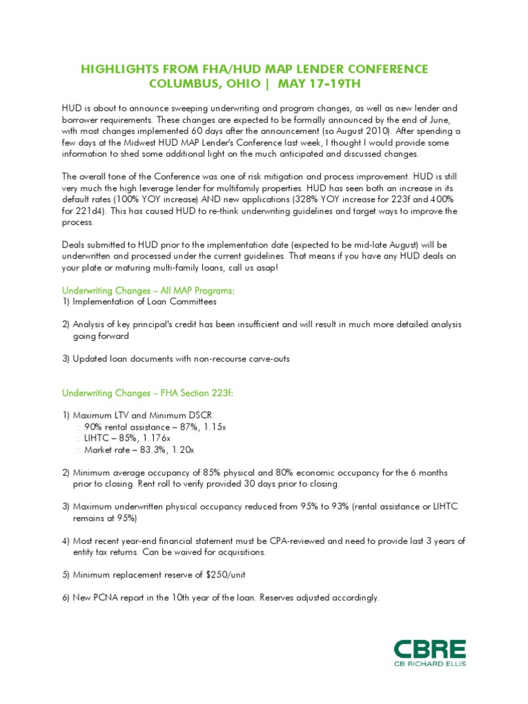 Highlights From FHA/HUD MAP Lender Conference | PDF | Federal Housing ...