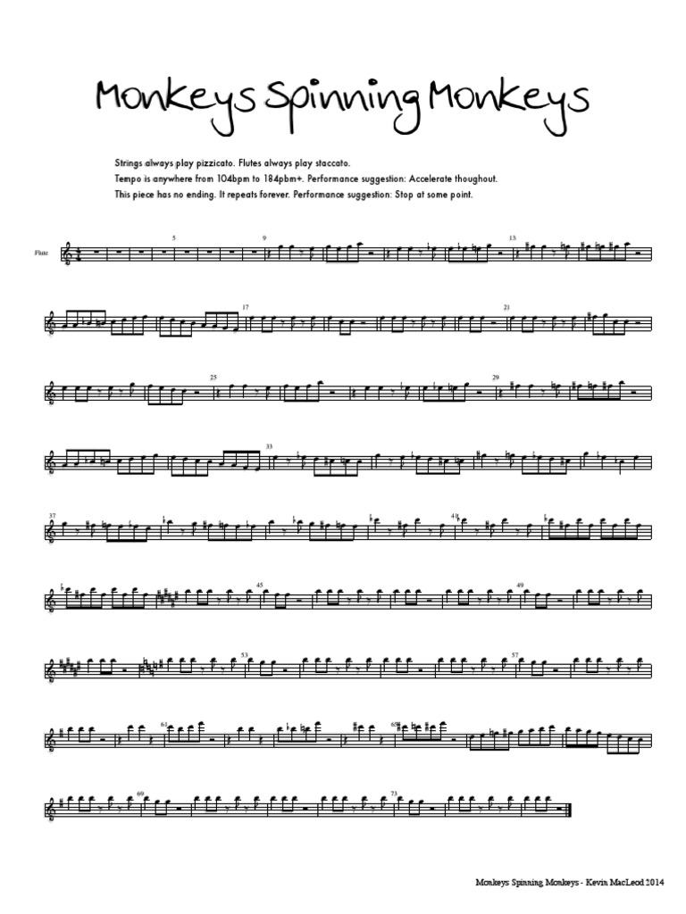 Monkeys Spinning Monkeys - Flute 2 | PDF | Musical Compositions