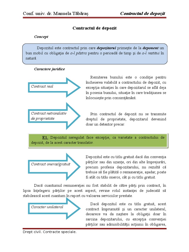 Contractul de Depozit V | PDF