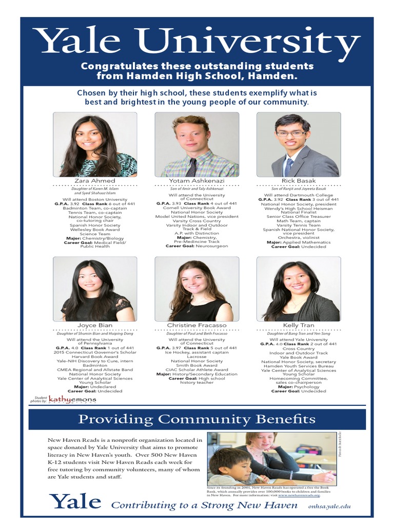 Hamden High School Senior Spotlight | PDF | New Haven | Yale University