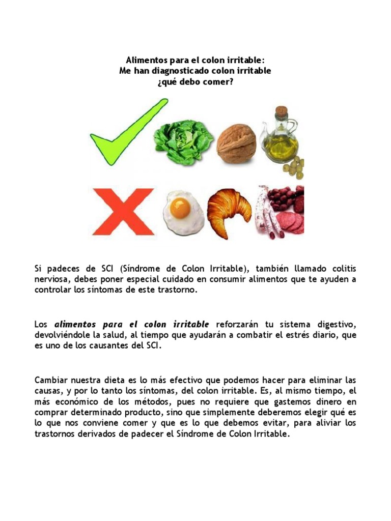 Alimentos para el colon irritable: Qué comer y qué evitar para ...